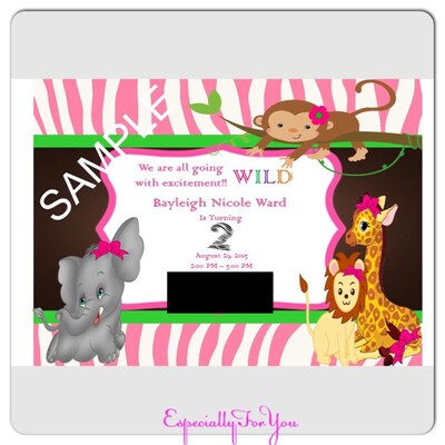 Pink Animal Prints Digital Paper. Baby Girl Safari Scrapbook. Tiger ...