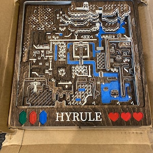 3D Hyrule Video Game Map Laser Cut Wood Multilayer Custom Decor ...