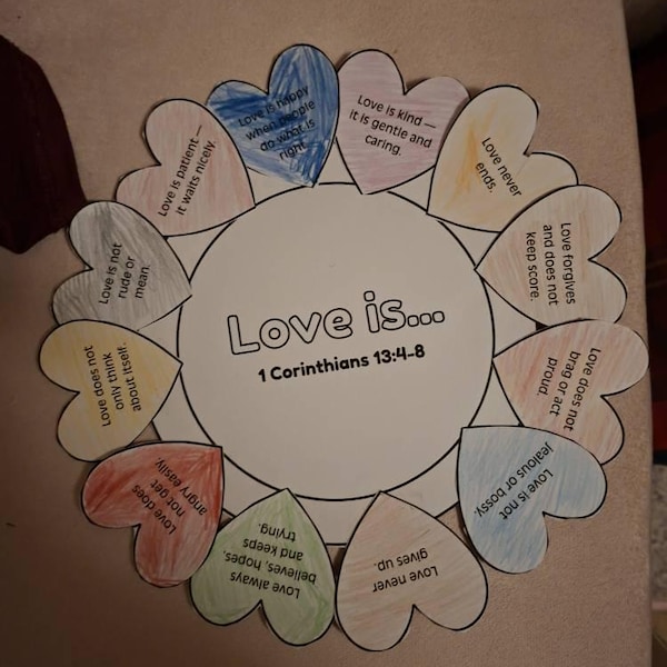 Love is Valentines Day Craft, 1 Corinthians 13 Craft, Christian Kids ...