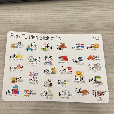 1163summer Bucket List Planner Stickers. - Etsy