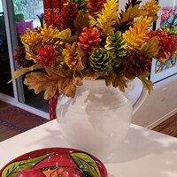 Fall Pine Cone Flowers, ONE DOZEN, ORIGINAL, on 12-inch Stems ...