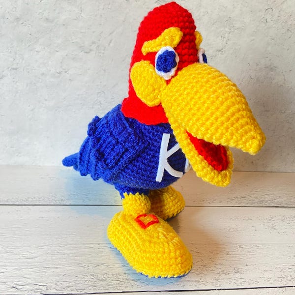 KU Jayhawk Crochet Pattern: Amigurumi Mascot (PDF Pattern) - Etsy