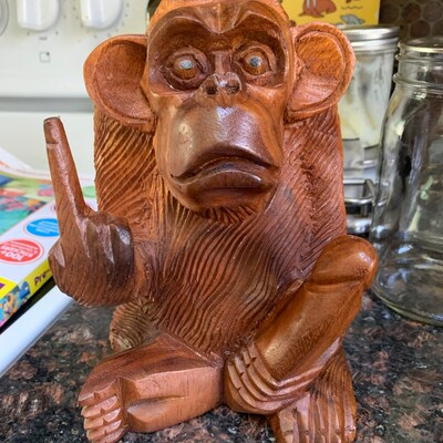 Funny Face, Funny Wood Meme, Wood Face Figurine, Wood Carving, Table ...