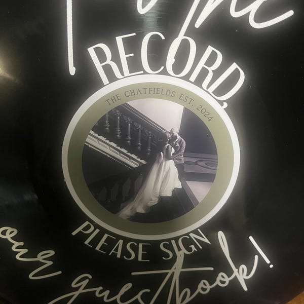 For the Record, Please Sign Our Guestbook! Wedding Guestbook Record ...