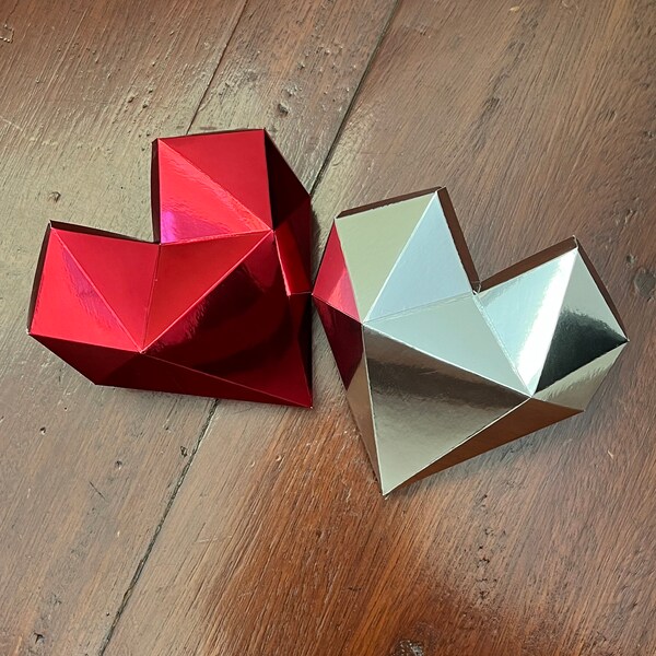 3D Low Poly Heart Box SVG File, Valentine's Day Candy Box Pattern - Etsy