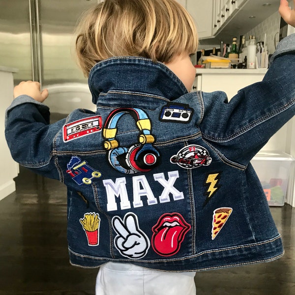 NAME ONLY - Custom Jean Jacket W/ Letter Patches (unlimited Letters ...