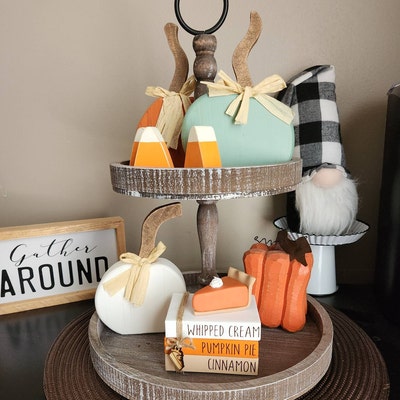 Pumpkin Pie Mini Book Stack, Fall Book Stack, Fall Decor, Fall Tiered ...