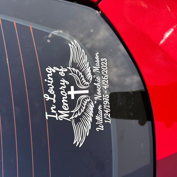 In Loving Memory Sticker Decal - Custom Memorial Decal - Personalized ...