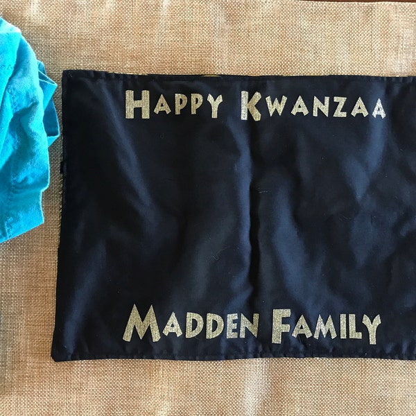 Reversible Kwanzaa Mat, Personalized Kwanzaa Mini Mat, Customized Small ...