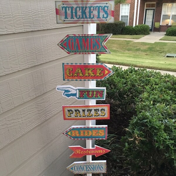 Carnival Party Arrow Signs Circus Party Arrow Signs Carnival Circus ...