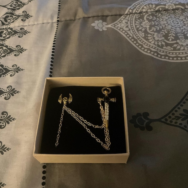 Gold Goth Sword With Triple Chain Satin Rose All Colors Available ...