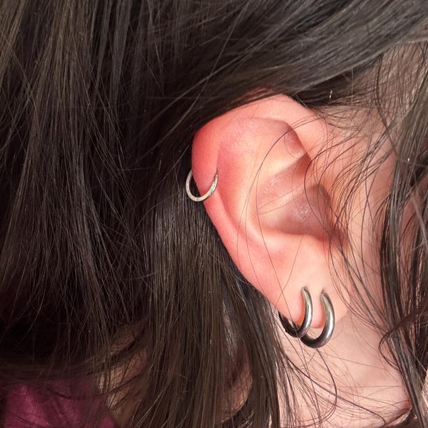 16G TITANIUM Moon Daith Ring/cartilage Earring/rook Earring/daith ...