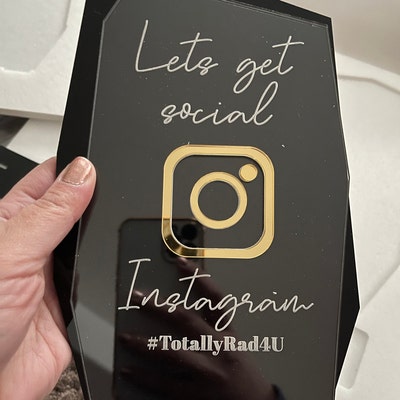 Personalized Instagram Sign Social Media Icons Business Logo Signage ...