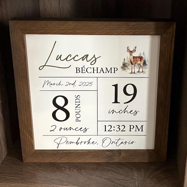 Custom Birth Statistics Wood Sign, Custom Nursery Sign, Baby Name Sign ...