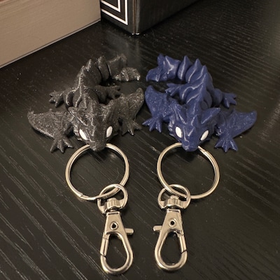 Flexible Dragon 3D Print Tiny Wyvern Keychain Cinderwing3d Articulated ...
