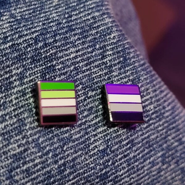 Mini Asexual Flag Pin — LGBT Pride Badge Stud Queer Ace Aromantic ...