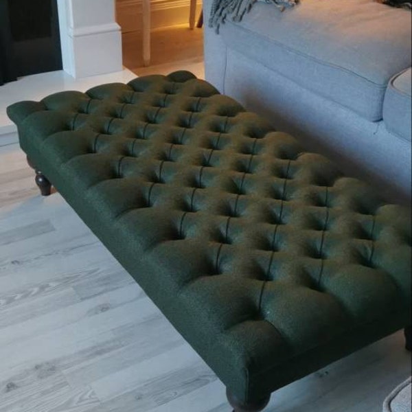 Bench Puff Furniture Upholstered Handmade Chesterfield Pouffe - Etsy