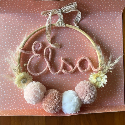 Guirlande fanion vert sauge Camel et écru pour chambre bébé enfant ...