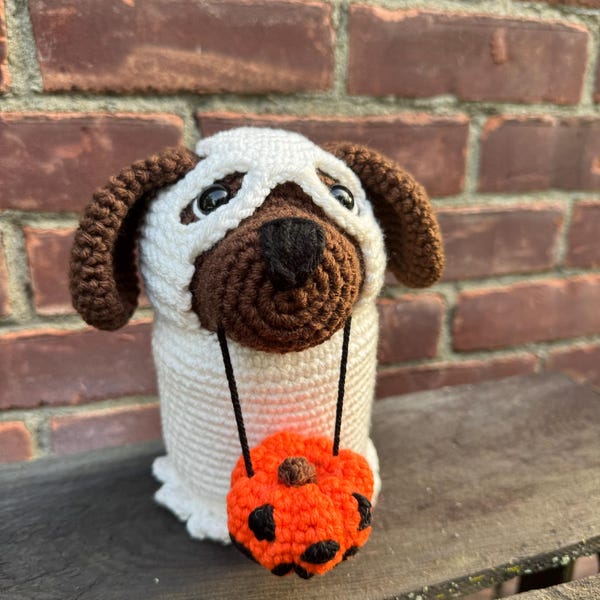 Ghost Puppy Crochet Pattern-halloween Ghost Dog Pattern-crochet Animals ...