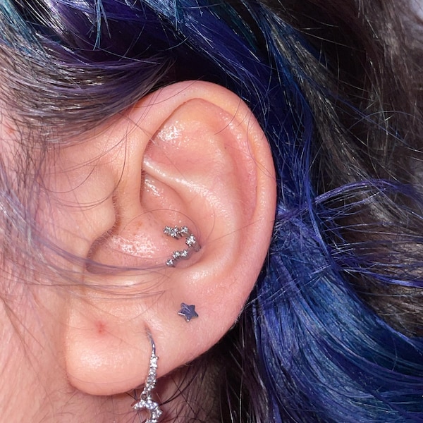 16G Titanium Heart Spike Vertical Labret/eyebrow Ring/rook Barbell ...