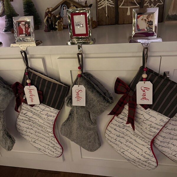 Personalized Christmas Stocking Tags, Custom Christmas Stocking Tag ...