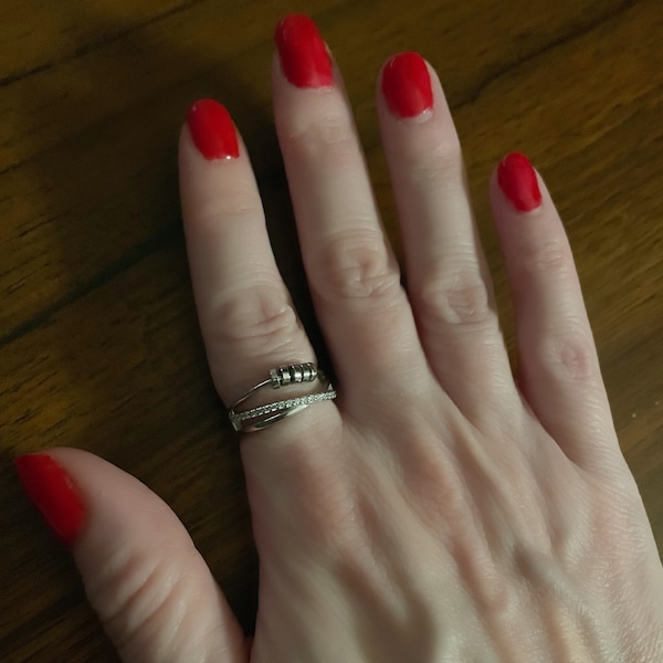 Dainty 925 Sterling Silver Wedding ADHD Fidget Stimming Ring, Anxiety ...