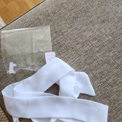 Long Black Pastel Pink Skinny Scarf Detachable Removeable Accessories ...