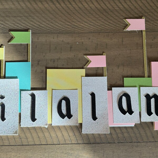 Magical Park Flags Lettering Template 4 to 9 Spaces SVG Layered File ...