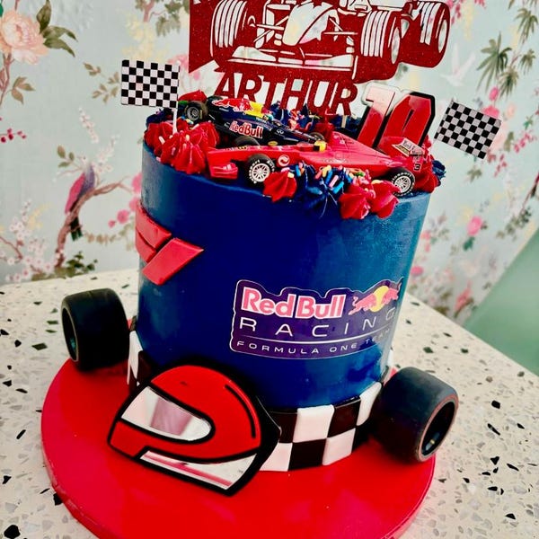 Large Red Bull Formula One (F1) Racing Blue Background - Car, Van ...