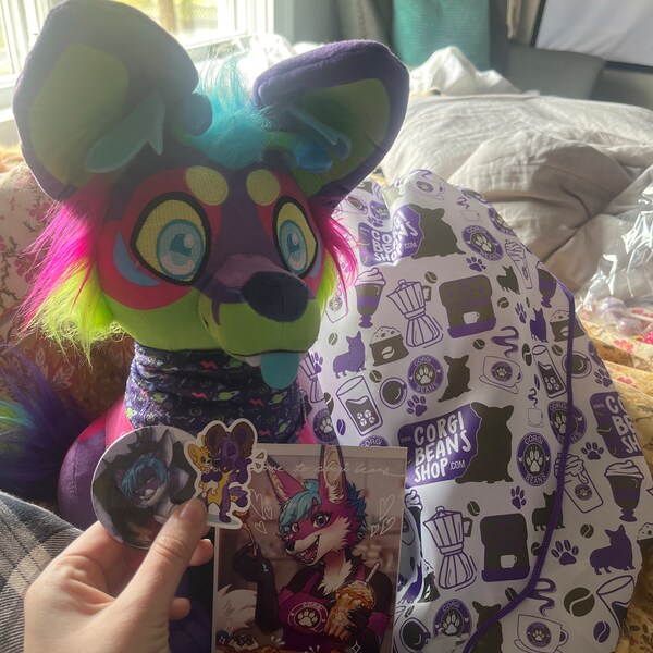 Vaporwave Alien Fennec Plush - Etsy