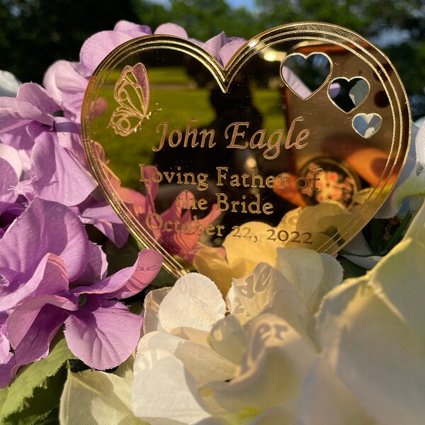Heart Memorial Stick - Personalised - Cemetery Decoration Any Name With ...