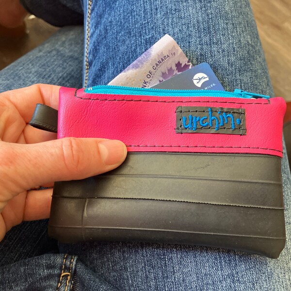 Bike Tube Wallet Black Billfold Wallet Mens Vegan Wallet Bi-fold Wallet ...