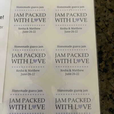 Jam Packed With Love Stickers Wedding Jam Labels Jam Wedding Favors - Etsy