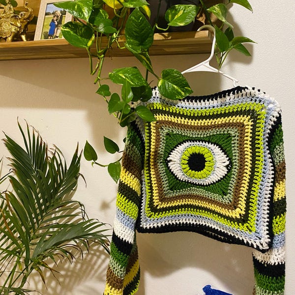 4 Pattern Bundle - Crochet Eye Outfit - Eye Sweater, Eye Top, Bucket ...