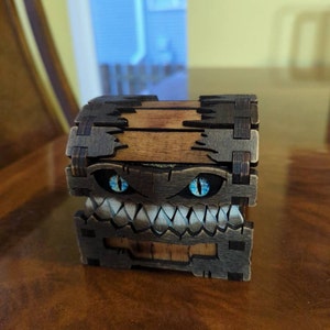 Handmade Wooden Twist Lock Storage Box Rustic Dice Box Small Trinket ...