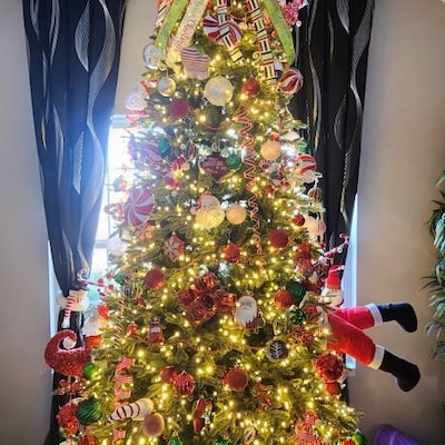 Tree Topper, Santa Leg Tree Topper, Christmas Tree Topper, Christmas ...