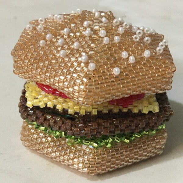 Cheeseburger Beaded Box Pattern - Etsy