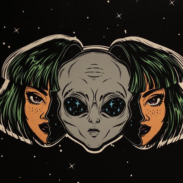 Alien Girl | Alien Decor | Alien Wall Art | Alien Art | Alien Art Print ...