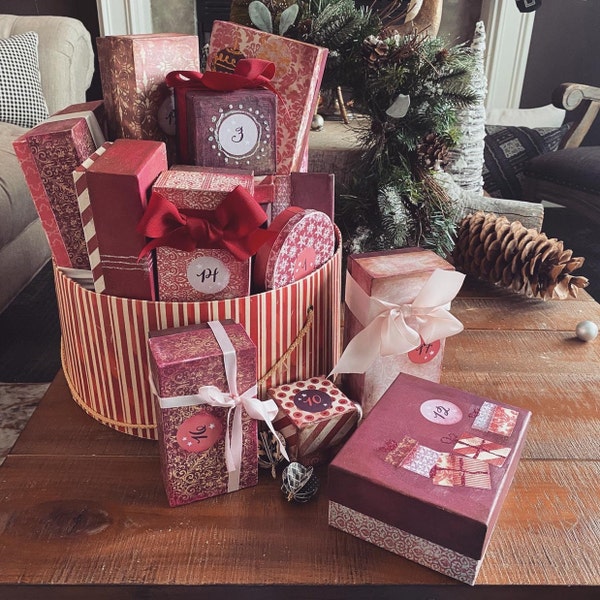 Advent Calendar Sticker NUMBERS PEN Classic 1 - Red, Beige, Pink ...