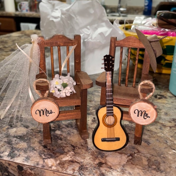 Guitar, Banjo, Violin, Instruments, Musical, Wedding Cake Topper, 6 ...