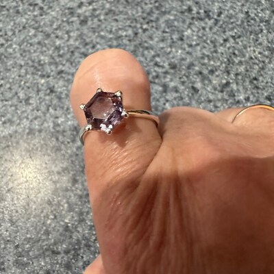 Grey Spinel Ring Women Spinel Ring Solitaire Engagement - Etsy