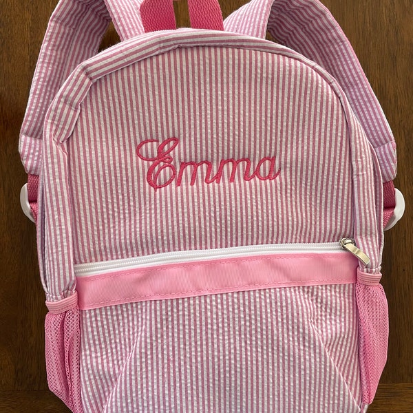 Personalized Baby Backpacks, Monogrammed Toddler Backpacks, Seersucker ...
