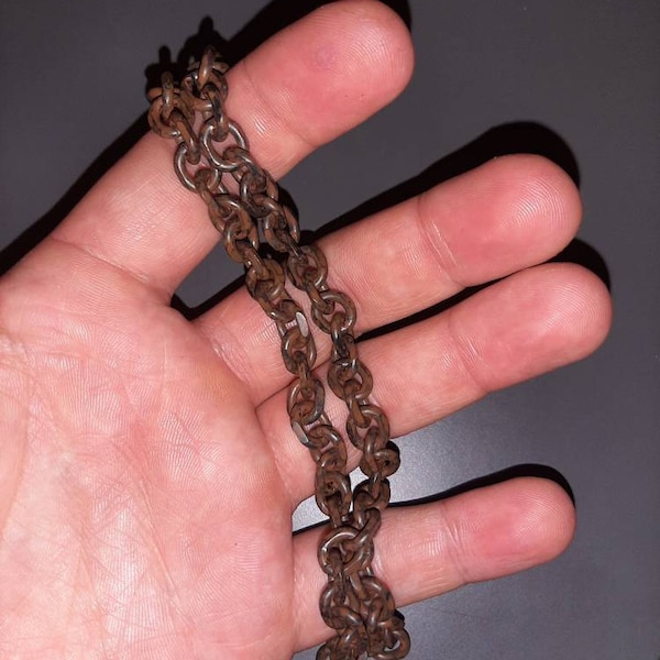 Large Vintage Rustic Brown Chain, Thick Antiqued Chain, Chain by the ...