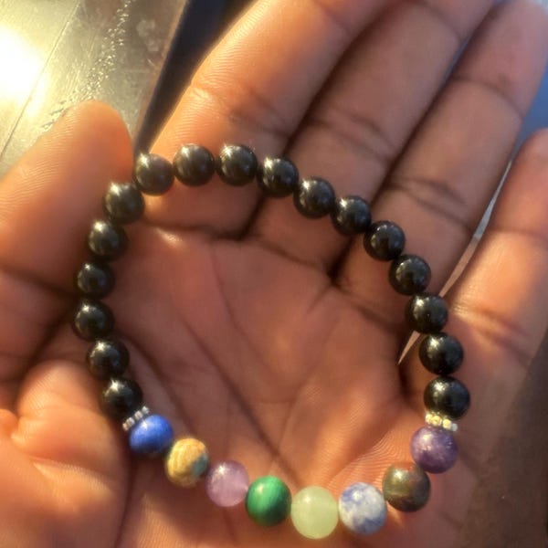 Men's Cancer Support Bracelet, Cancer Survivor Gift, Healing Crystals ...