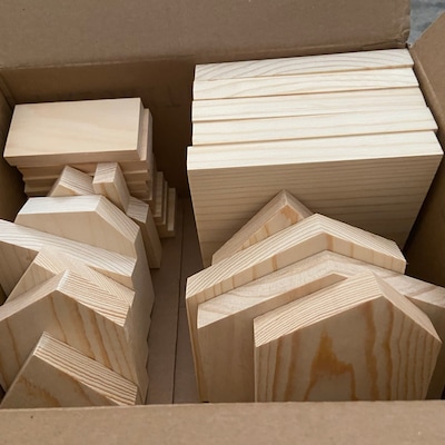 Wooden Blocks, 5 5 1/2 X 5 1/2 Unfinished Wood Blocks, DIY Wood Blocks ...