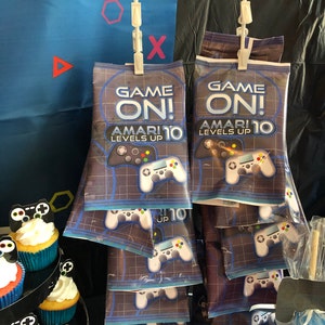 Gamer Party Chip Bag Wrapper Labels Personalized, Custom Video Game ...