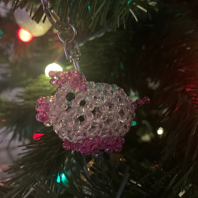 Beaded Pig, Pig Keychain, Beaded Pig Keychain, Pink Pig, Cute Piggy ...
