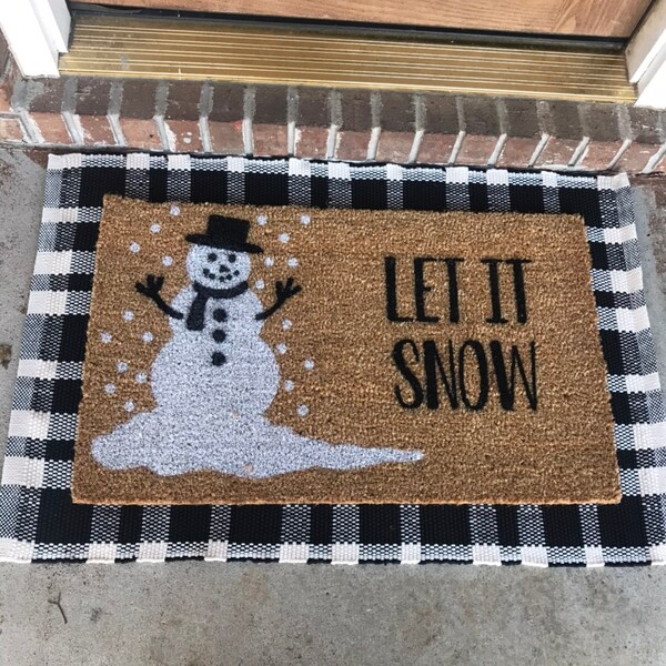 Let It Snow Doormat, Snowman Doormat, Winter Doormat, Large Doormat ...