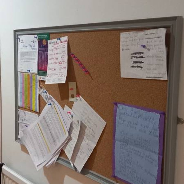 Extra Large Framed Cork Board - Black Solid Wood Frame | 8mm Thick Cork ...