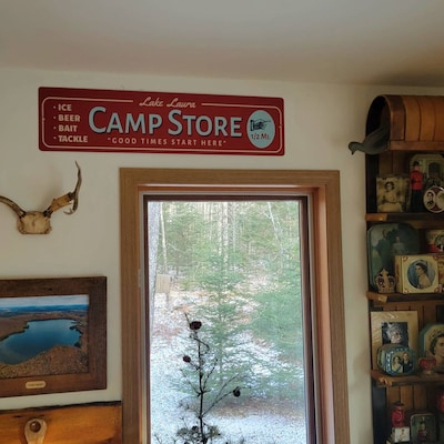 Camp Store Sign, Camping Family, Camp Living Here, Aluminum Camping ...